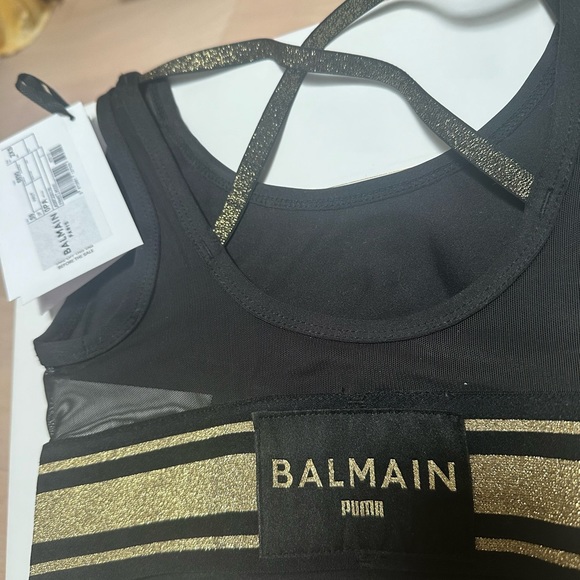 Balmain | Tops | Balmain X Puma Limited Edition Black And Gold Sports ...